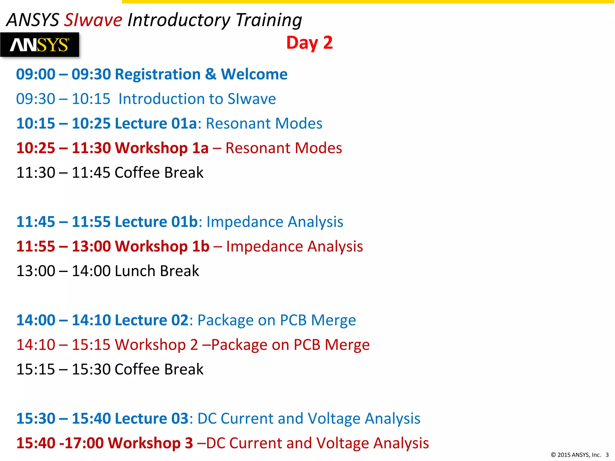 ANSYS HFSS SIWAVE Training agenda | PPTX