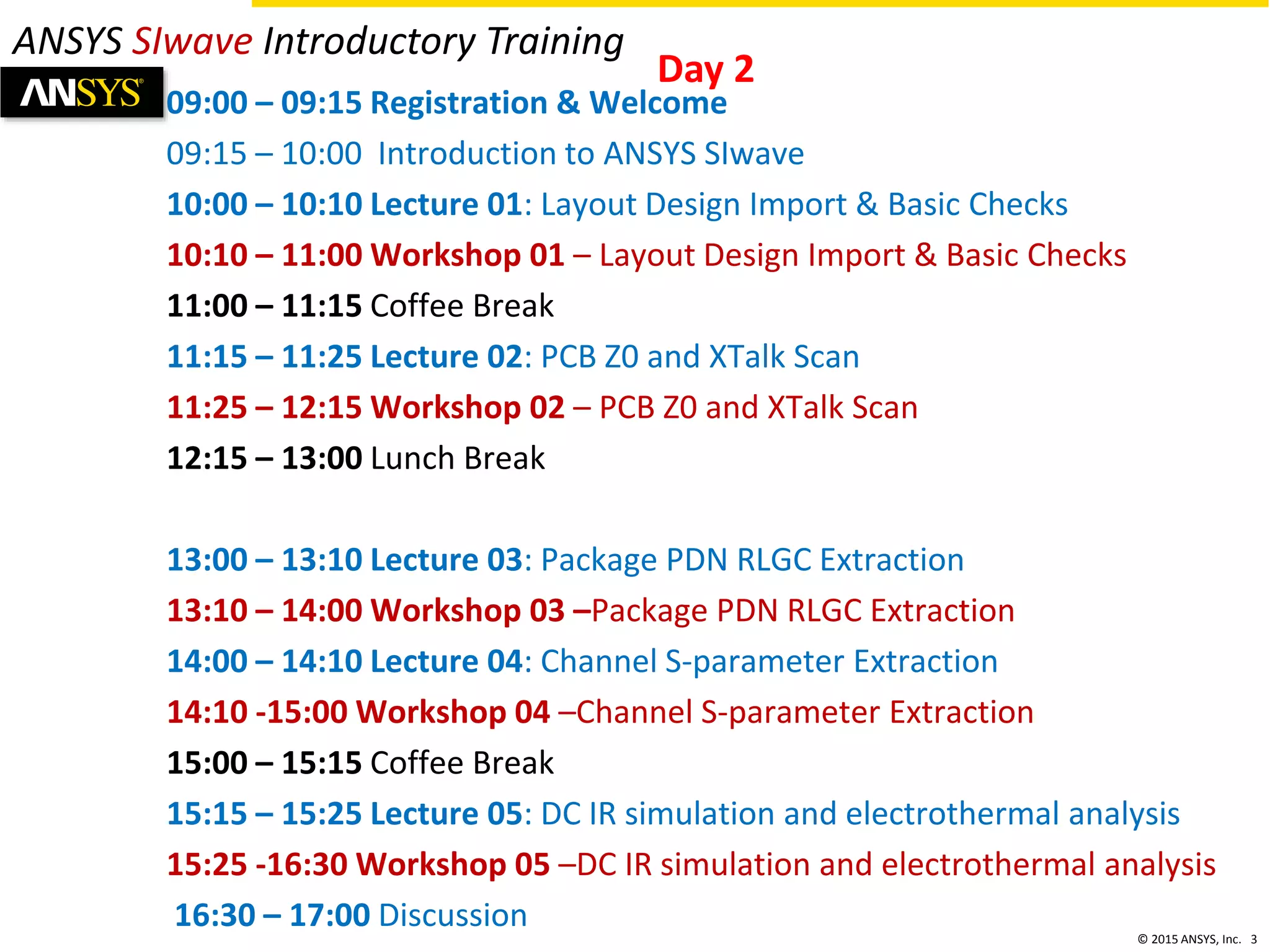 ANSYS HF training_tentative_agenda | PPT