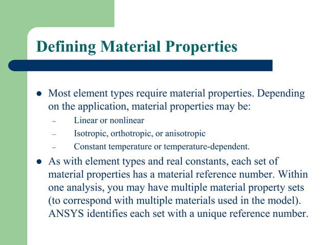 ANSYS Intro Numerical analysis using ANSYS | PPT