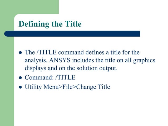 Ansys Intro Numerical Analysis Using Ansys Ppt