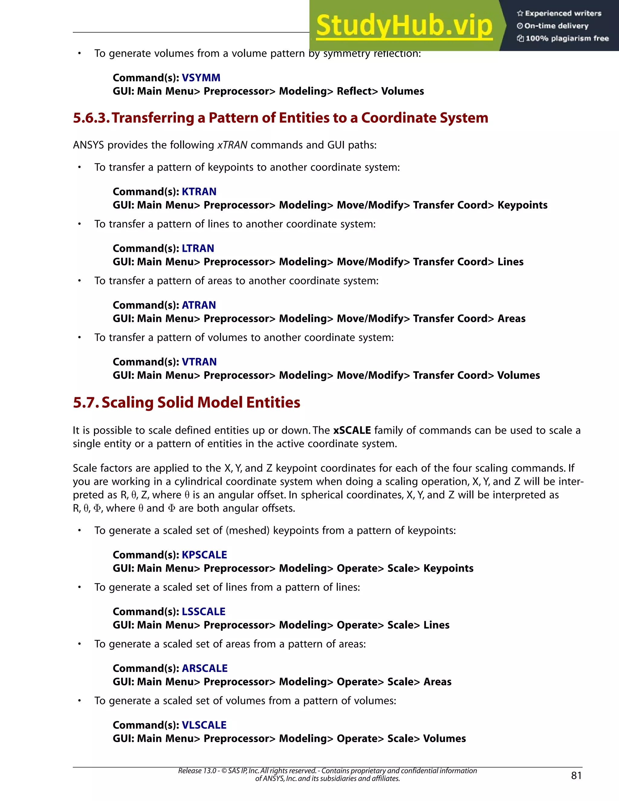 ANSYS Mechanical APDL Modeling And Meshing Guide Copyright And ...