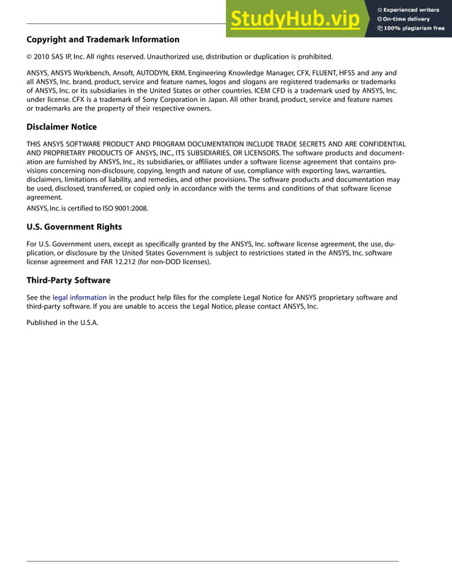 ANSYS Mechanical APDL Modeling And Meshing Guide Copyright And ...