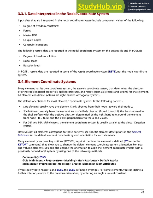 ANSYS Mechanical APDL Modeling And Meshing Guide Copyright And Trademark Information | PDF ...