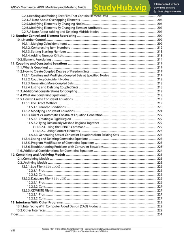 ANSYS Mechanical APDL Modeling And Meshing Guide Copyright And Trademark Information | PDF ...