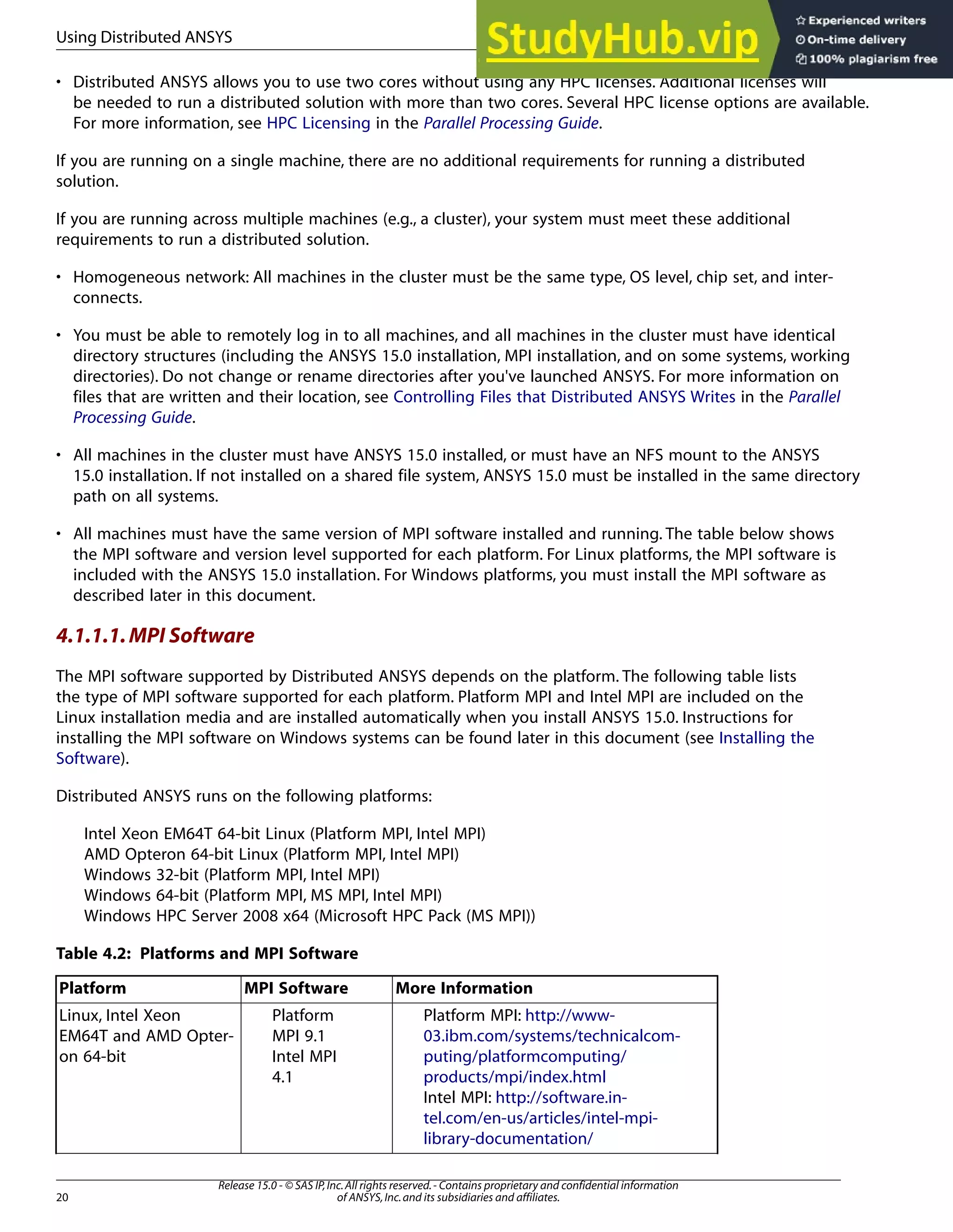 ANSYS Mechanical APDL Parallel Processing Guide | PDF