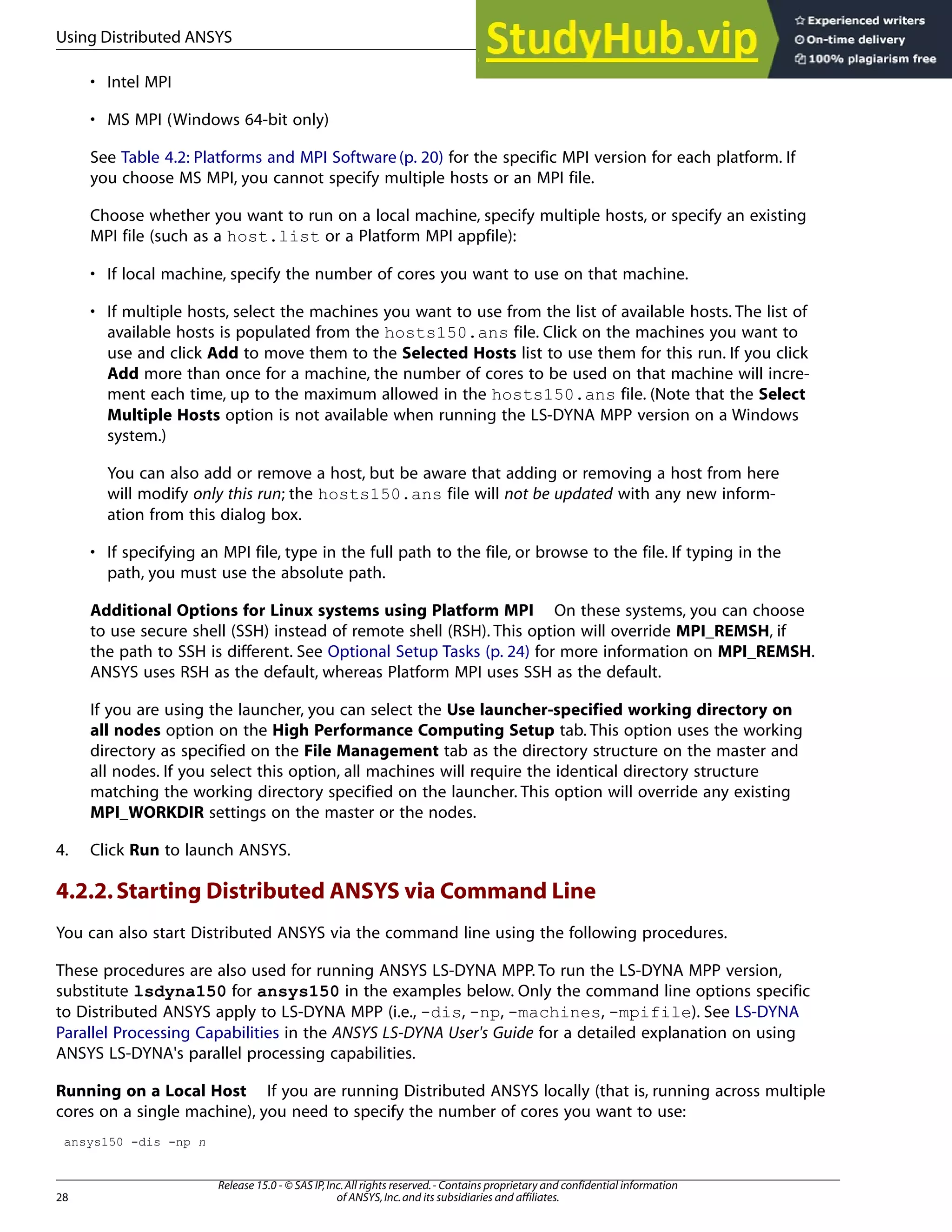 ANSYS Mechanical APDL Parallel Processing Guide | PDF