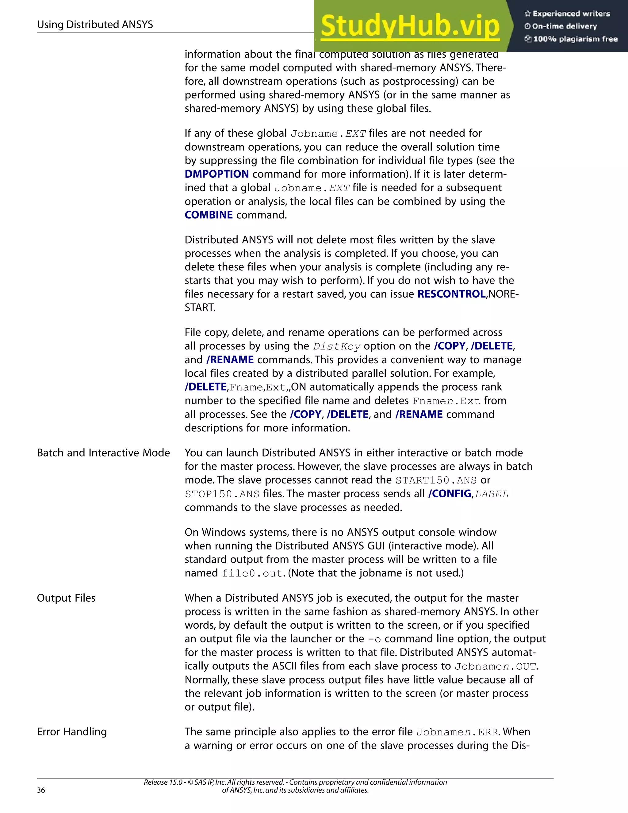 ANSYS Mechanical APDL Parallel Processing Guide | PDF