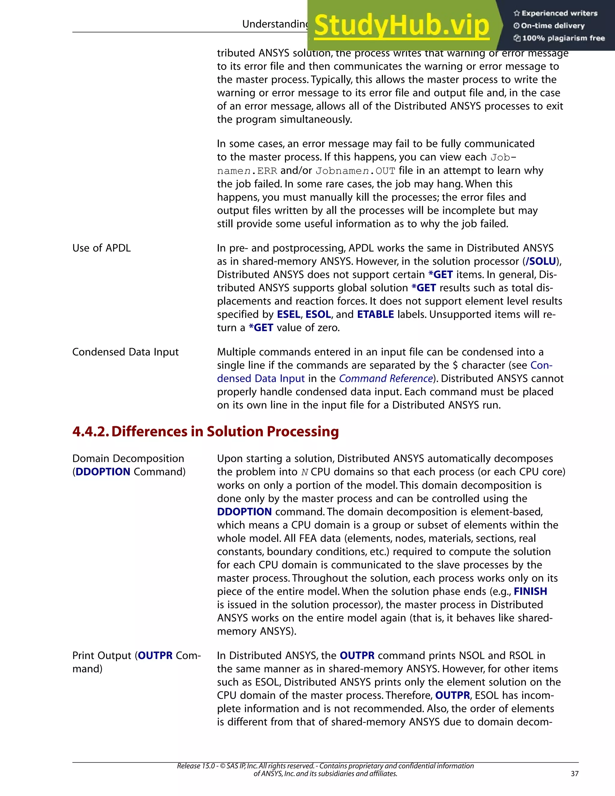 ANSYS Mechanical APDL Parallel Processing Guide | PDF | Computer Software and Applications ...