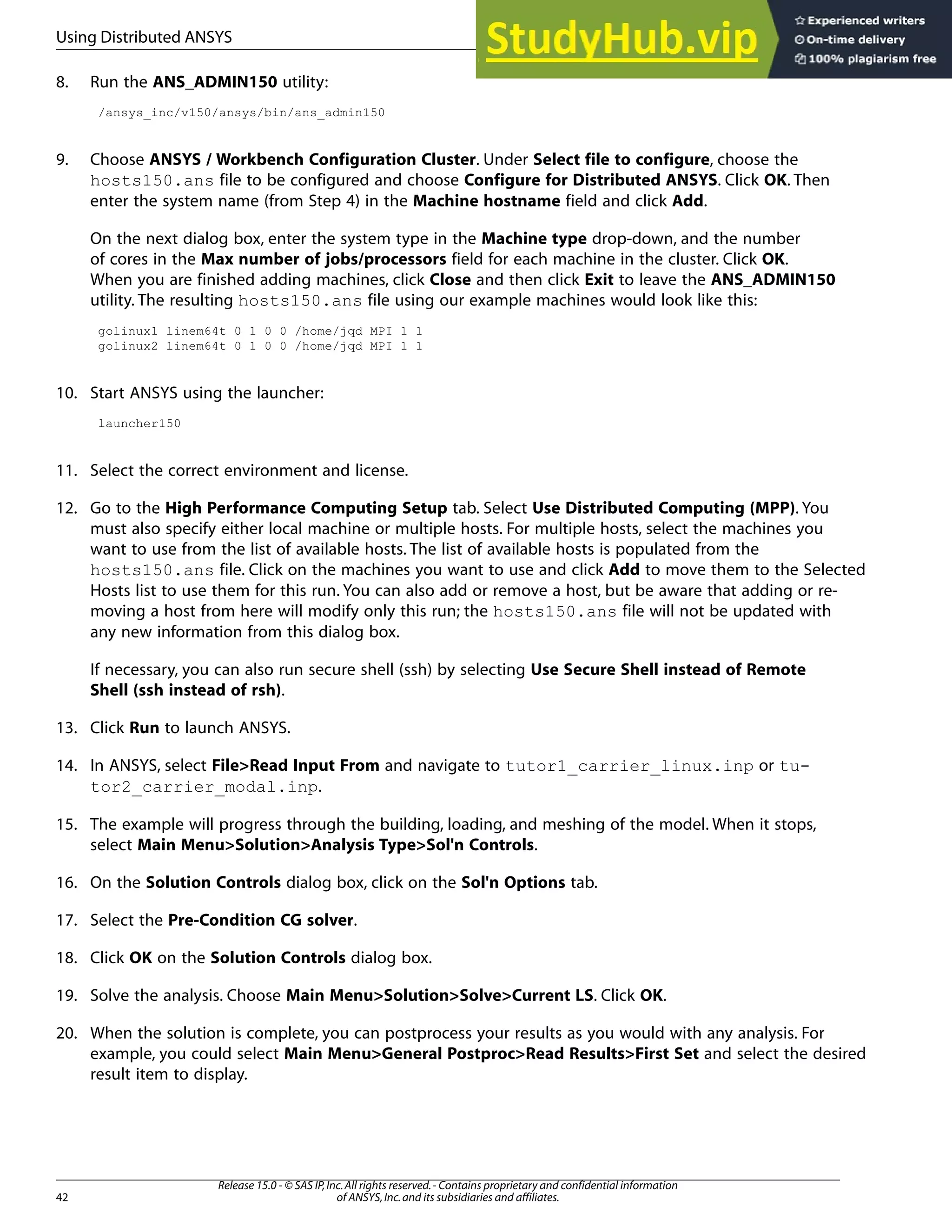 ANSYS Mechanical APDL Parallel Processing Guide | PDF | Computer Software and Applications ...