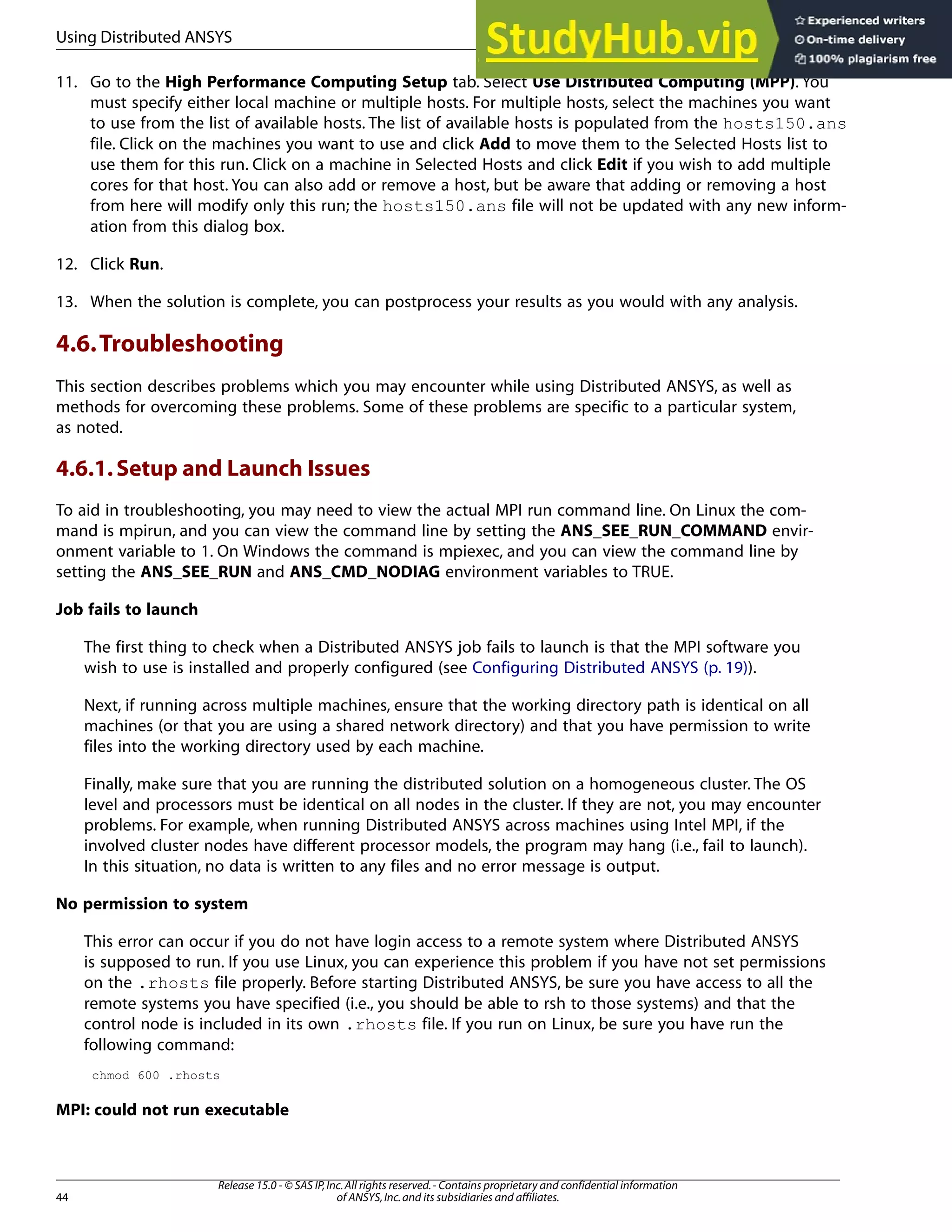 ANSYS Mechanical APDL Parallel Processing Guide | PDF