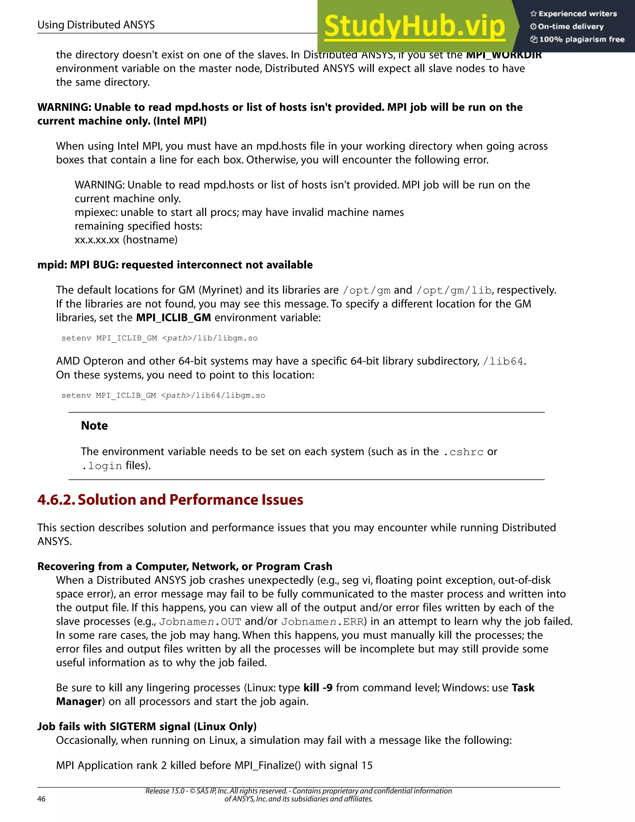 ANSYS Mechanical APDL Parallel Processing Guide | PDF
