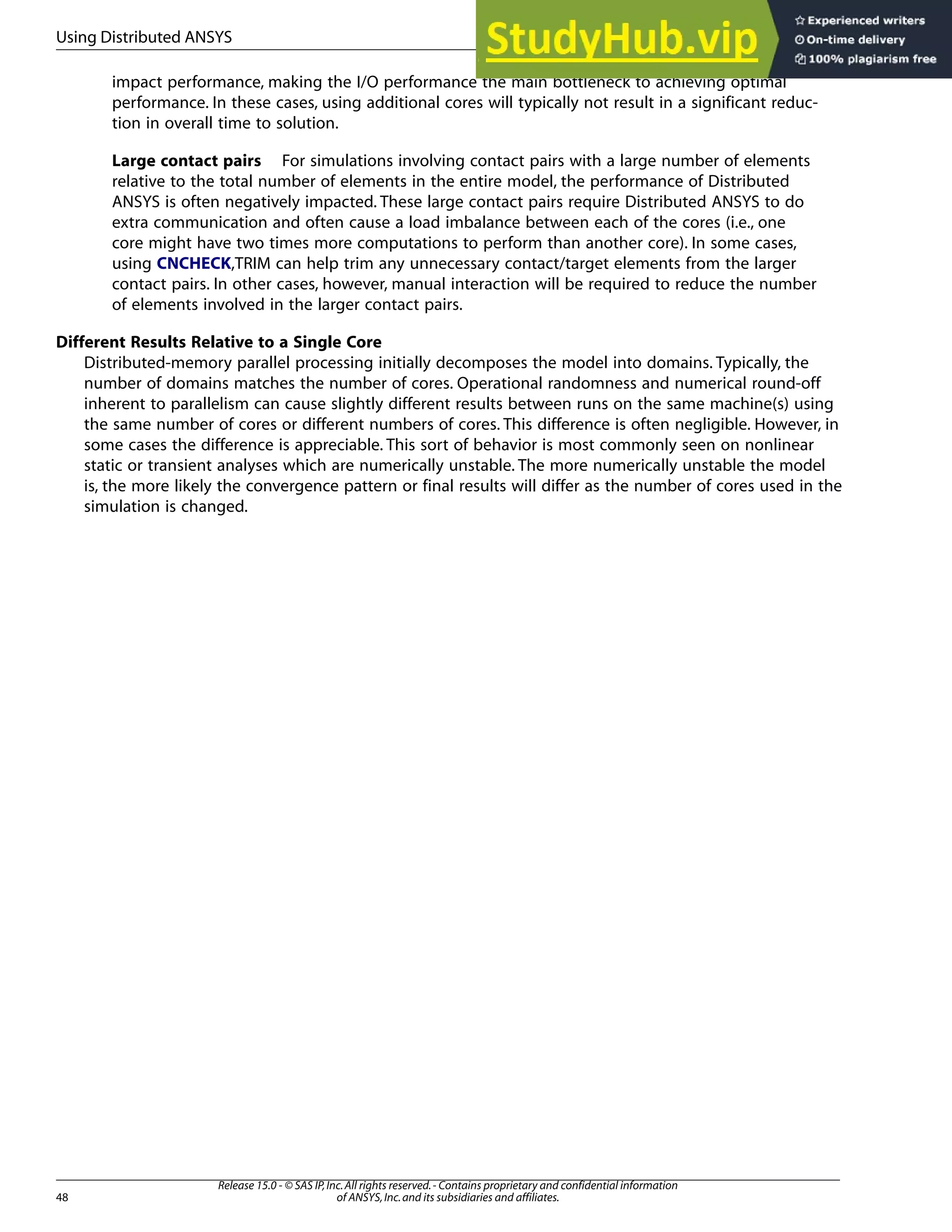 ANSYS Mechanical APDL Parallel Processing Guide | PDF