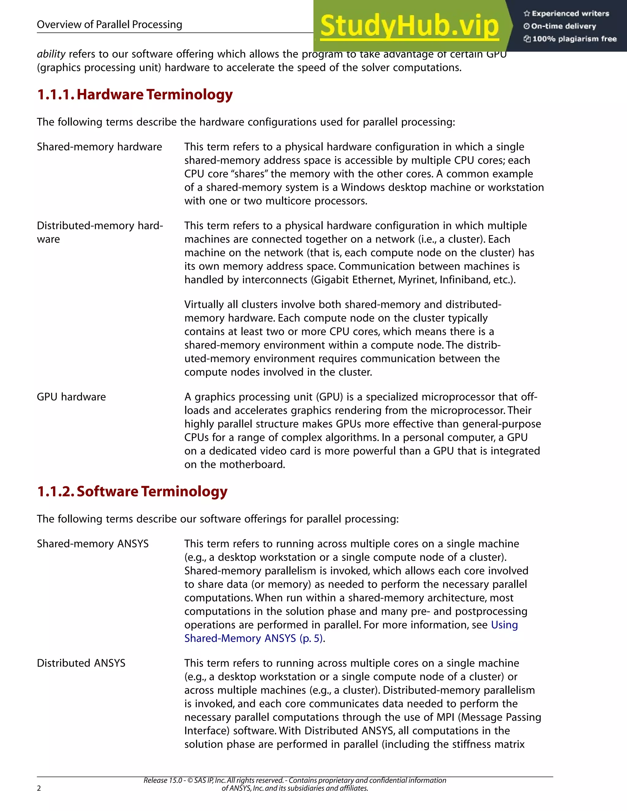 ANSYS Mechanical APDL Parallel Processing Guide | PDF