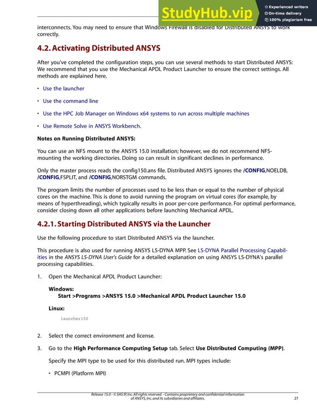 ANSYS Mechanical APDL Parallel Processing Guide | PDF | Computer Software and Applications ...