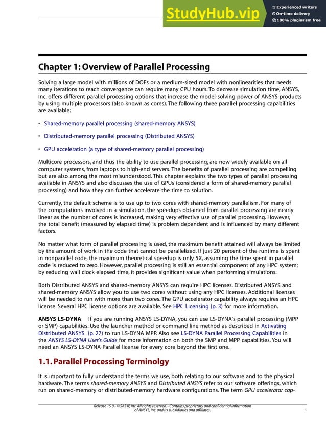 ANSYS Mechanical APDL Parallel Processing Guide | PDF | Computer Software and Applications ...