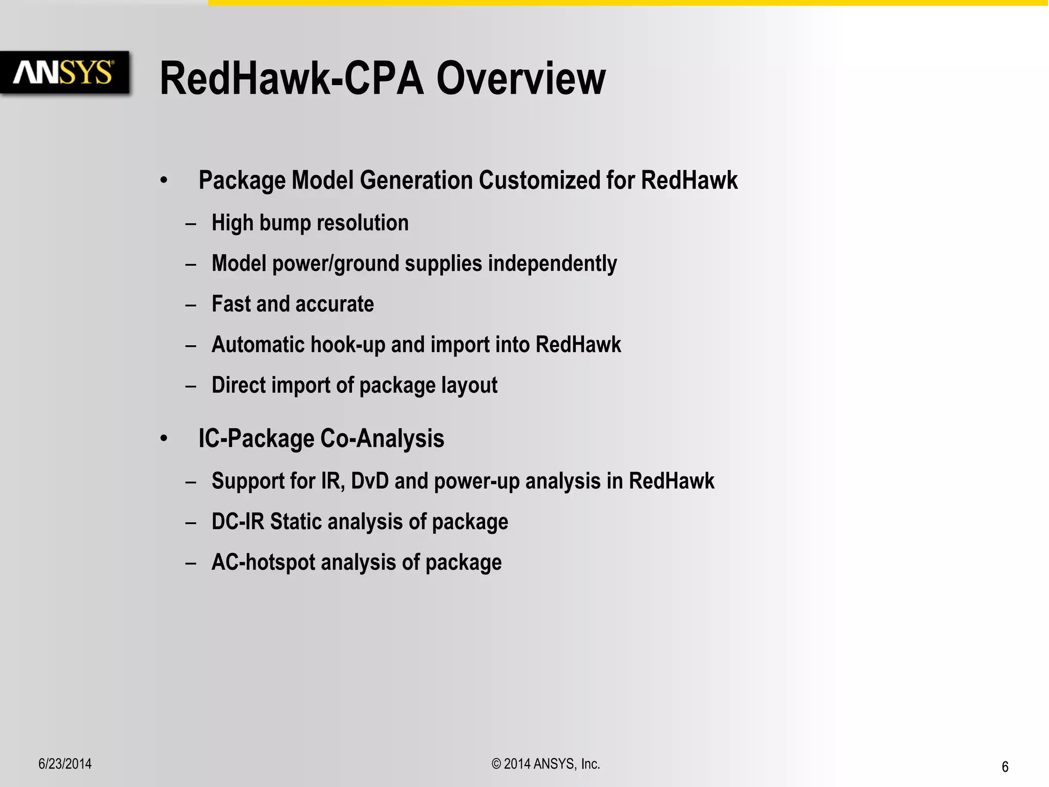 ANSYS RedHawk-CPA: New Paradigm for Faster Chip-Package Convergence | PDF