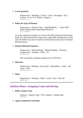 Ansys thermal tutorial | PDF