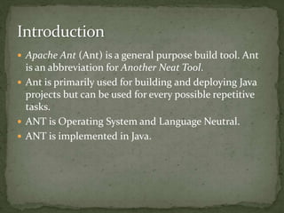 Basics of ANT | PPT | Free Download