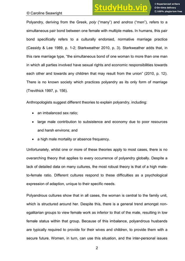 ANT3KAM Essay The Practice Of Polyandry | PDF