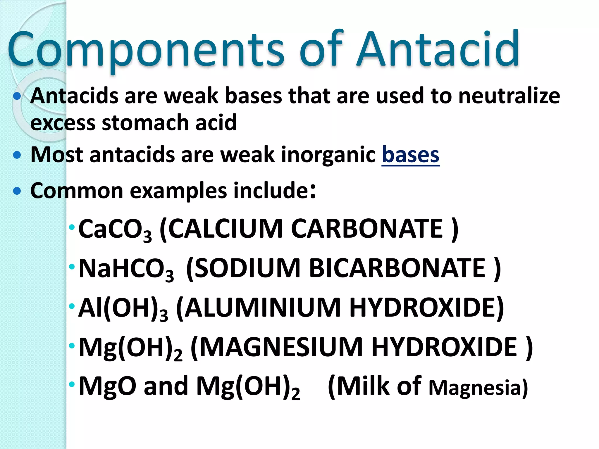 Antacid ppt | PPTX | Digestive Disorders | Diseases and Conditions