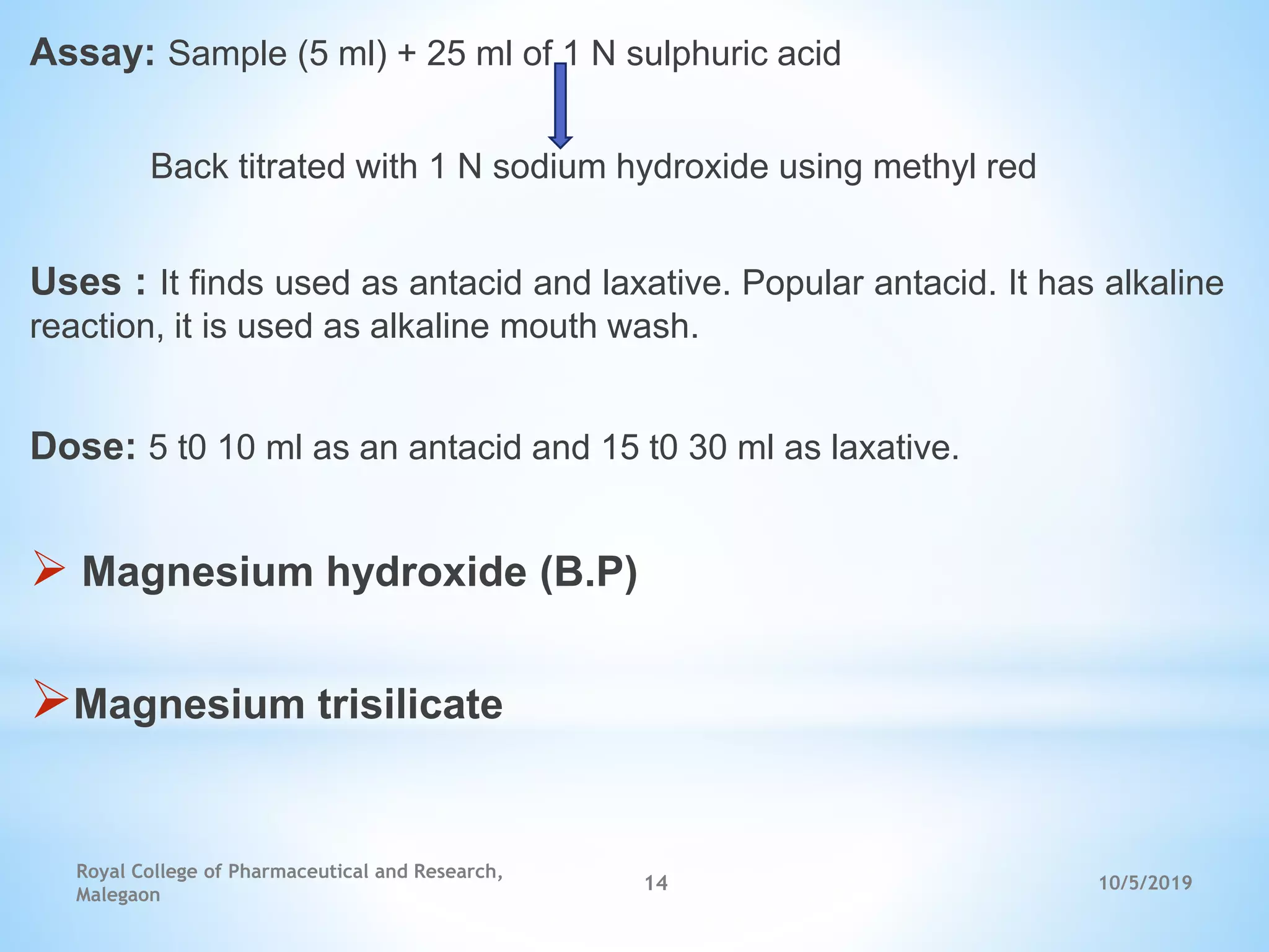 Antacids and Acidifying agents | PPTX | Digestive Disorders | Diseases ...