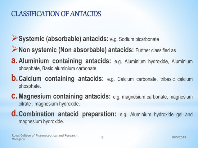 Antacids and Acidifying agents | PPTX | Digestive Disorders | Diseases ...
