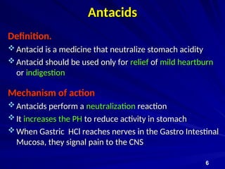 Antacids. ppt | PPT | Digestive Disorders | Diseases and Conditions
