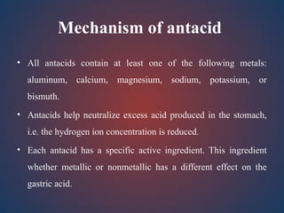 Antacids - Pharmaceutical Inorganic Chemistry | PPTX