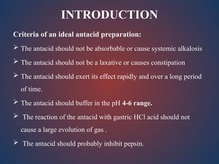 Antacids - Pharmaceutical Inorganic Chemistry | PPTX