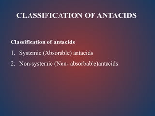 Antacids - Pharmaceutical Inorganic Chemistry | PPTX