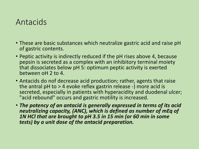 Antacids and peptic ulcer | PPTX