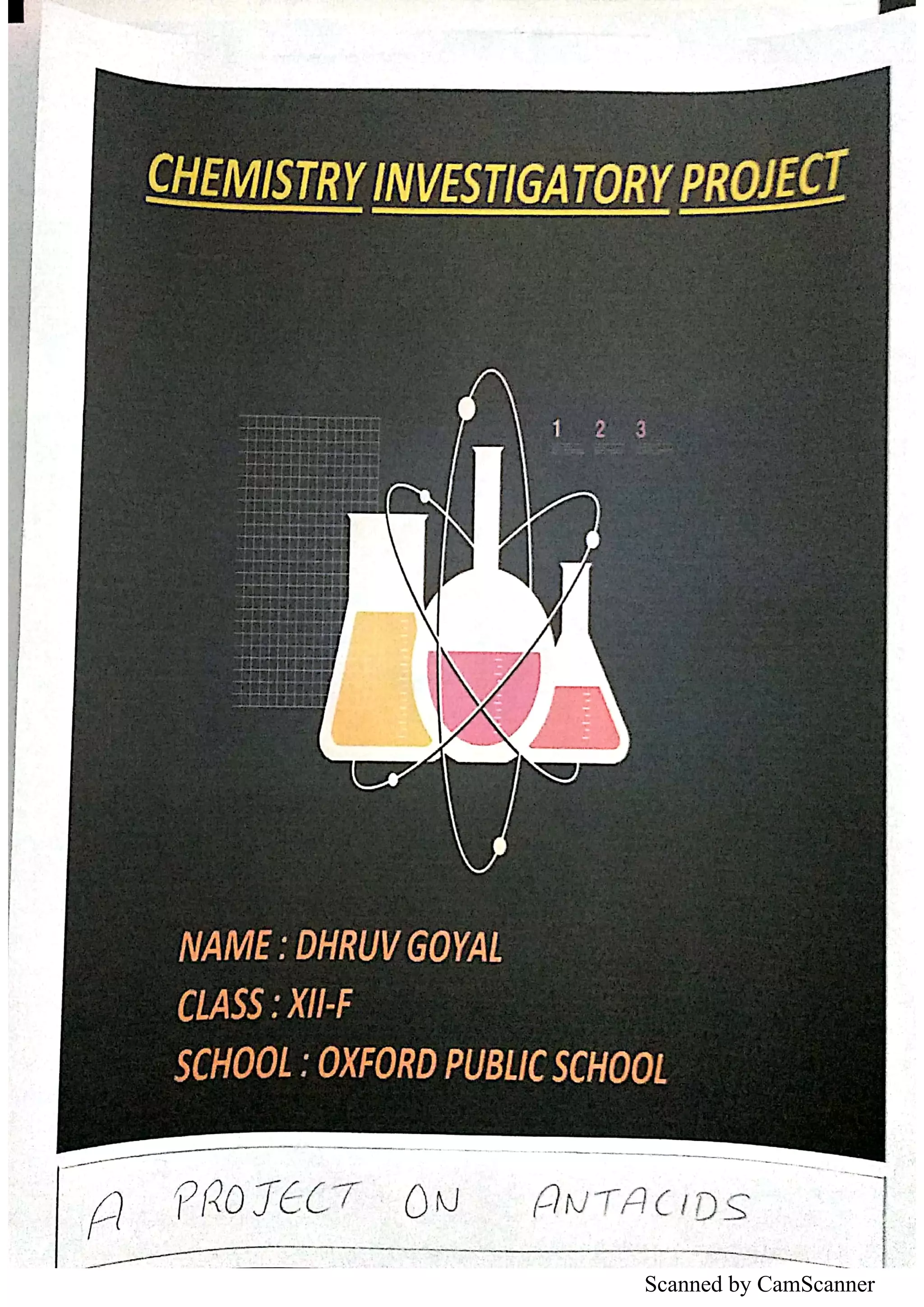ANTACIDS - Chemistry Investigatory Project Class 12 CBSE | PDF