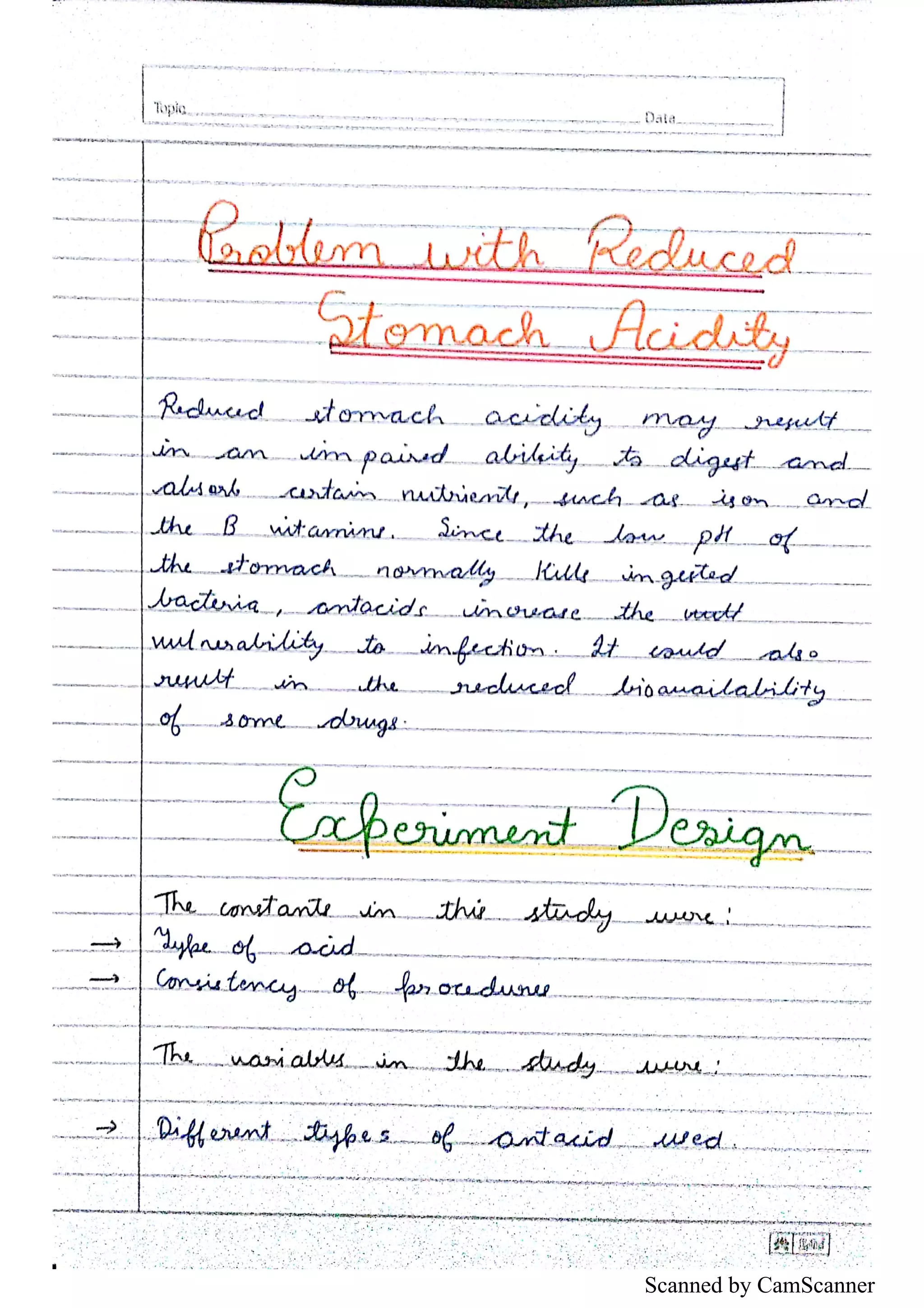 ANTACIDS - Chemistry Investigatory Project Class 12 CBSE | PDF