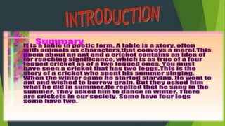 Ant and the cricket ppt | PPTX