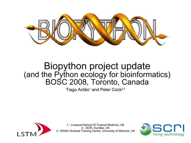 Antao Biopython Bosc2008 | PPT