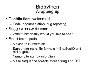 Antao Biopython Bosc2008 | PPT