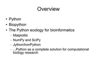 Antao Biopython Bosc2008 | PPT