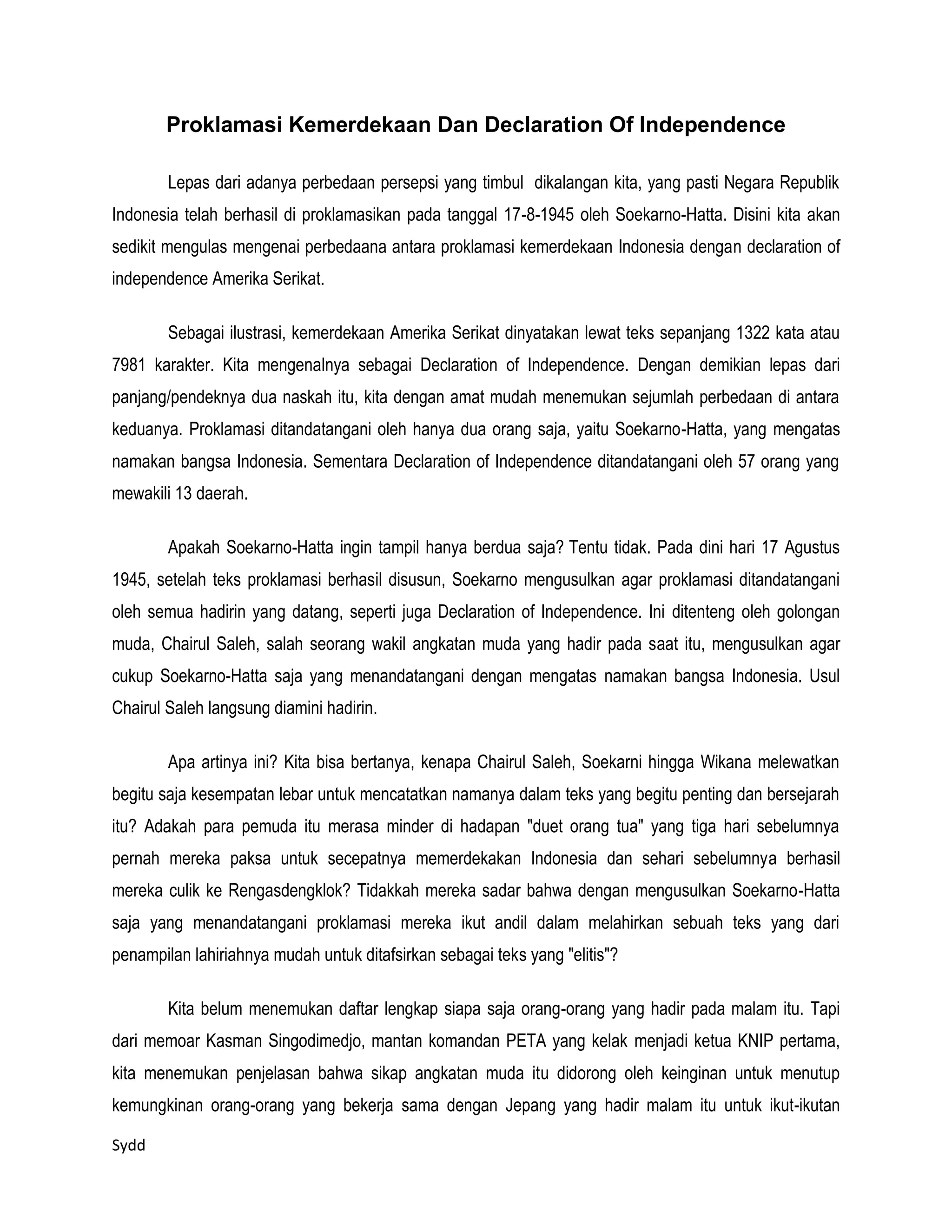 Antara proklamasi | DOCX