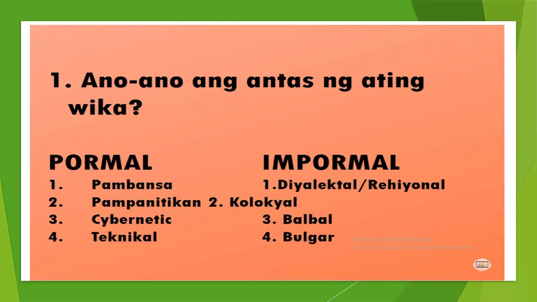 MGA ANTAS NG KAWIKAAN SA pilipinasFILIPINO 8 PPT | PPTX