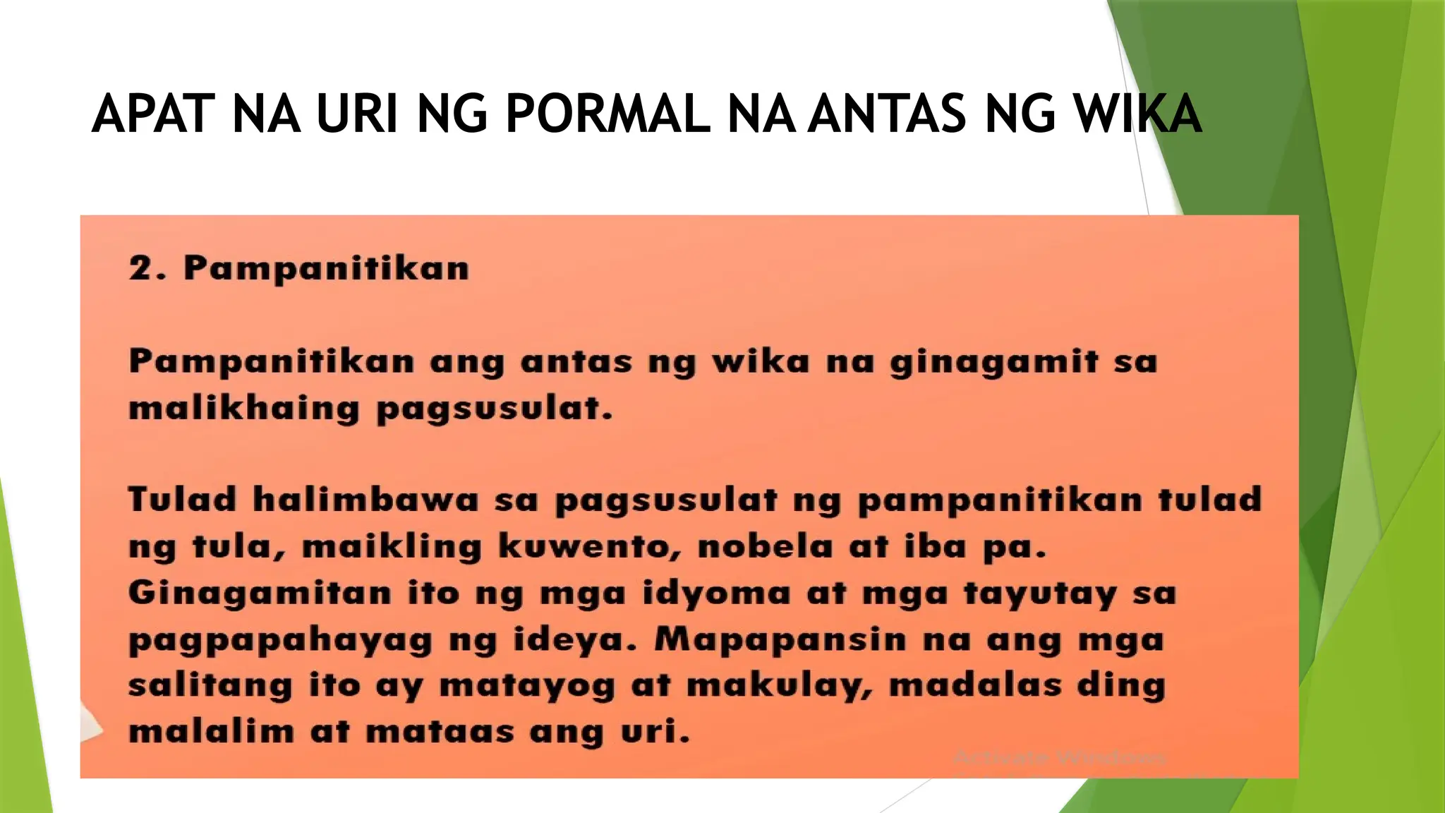 MGA ANTAS NG KAWIKAAN SA pilipinasFILIPINO 8 PPT | PPTX