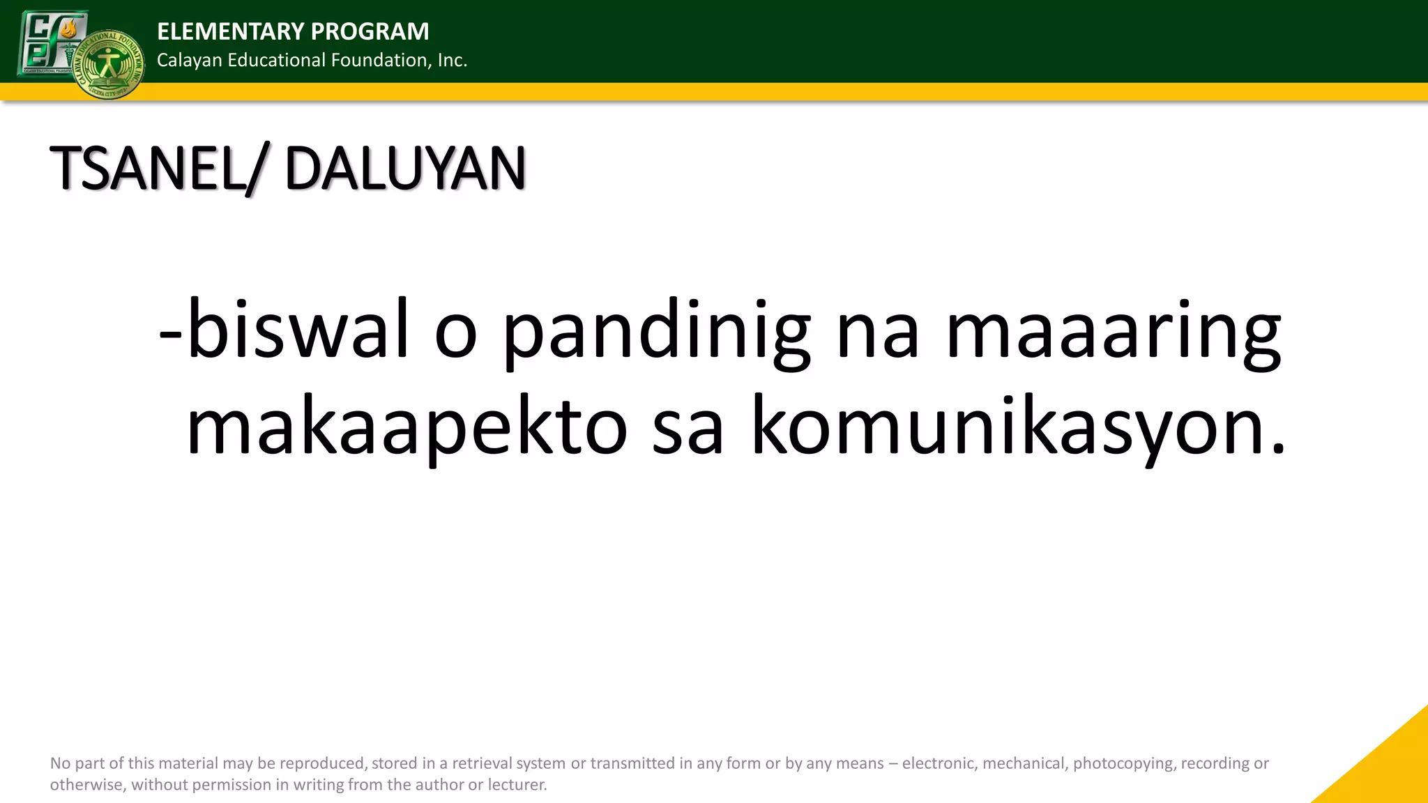 Antas, elemento at modelo ng proseso ng komunikasyon | PDF