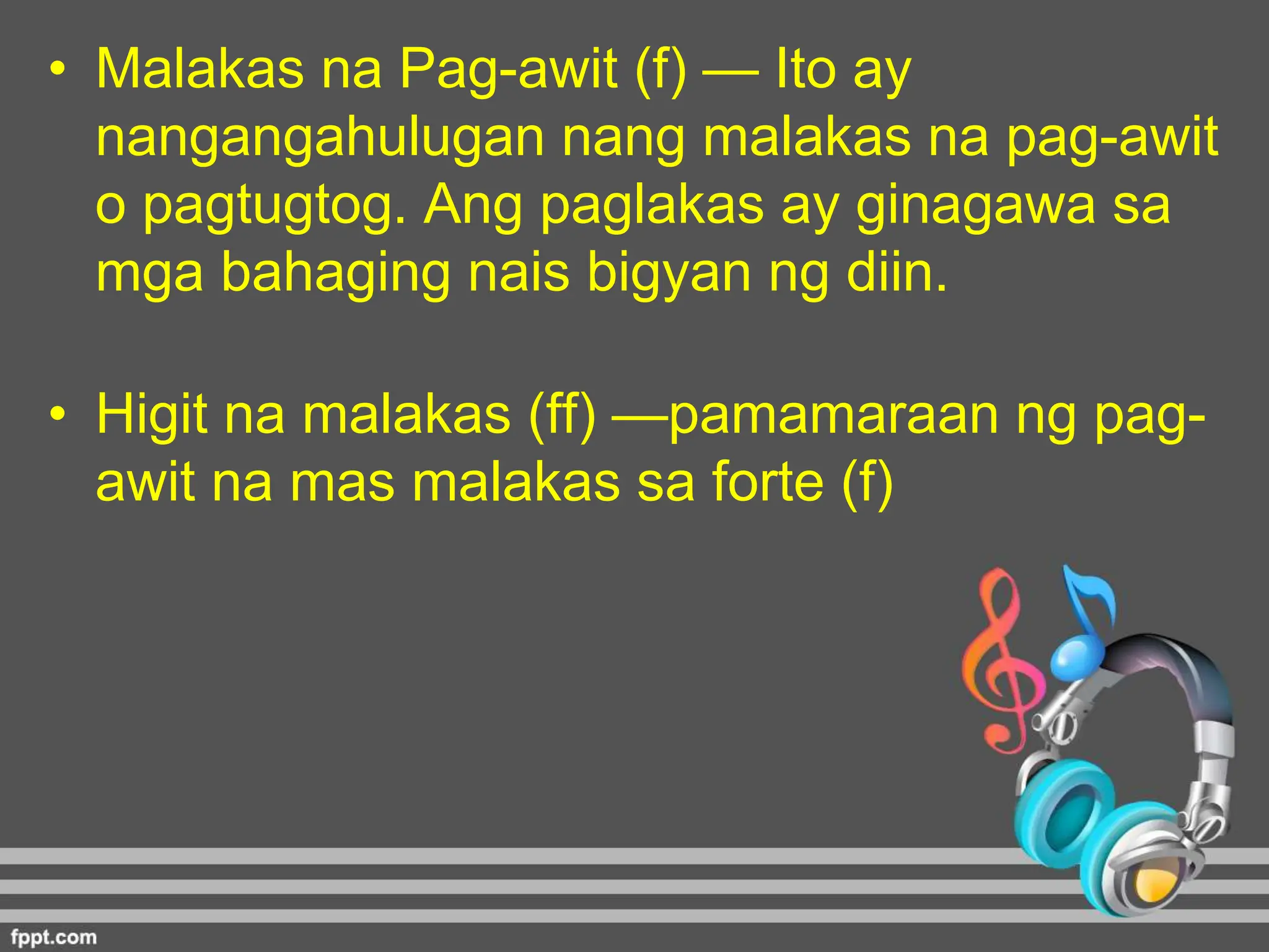 Antas ng Dynamics sa Musika- Nakikilala ang ngalan at simbolo ng antas ...