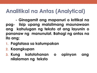 Ang Iba't Ibang mgaAntas ng Pagbasa.pptx