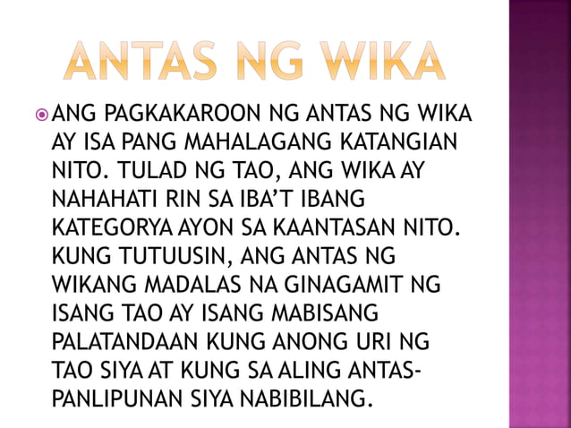 Antas ng wika | PPTX