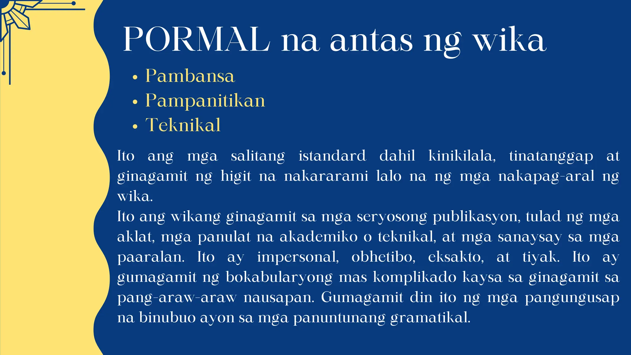 Antas ng Wikang Pambansa - Komunikasyon at pananaliksik | PDF