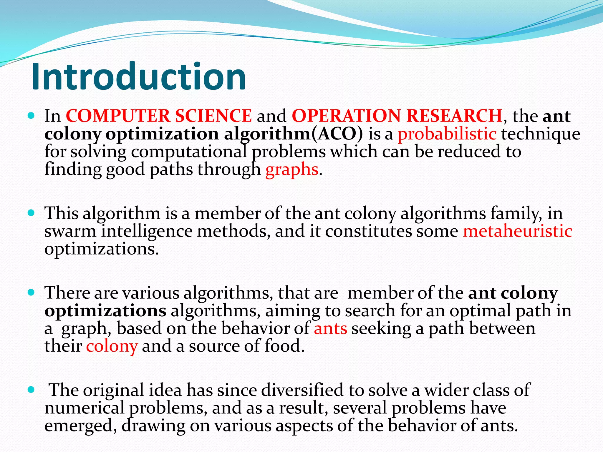 Ant colony optimization | PPTX