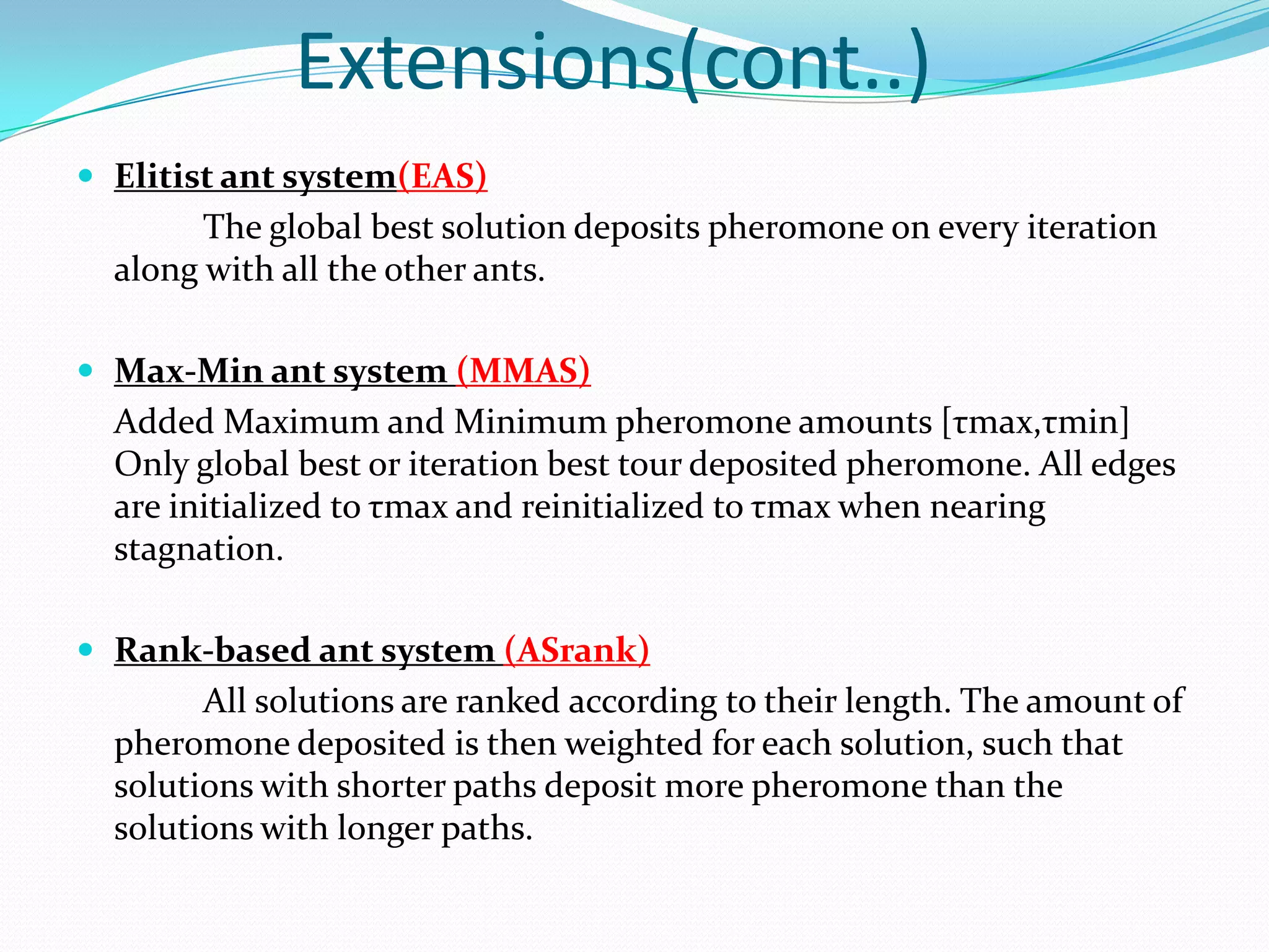 Ant colony optimization | PPTX