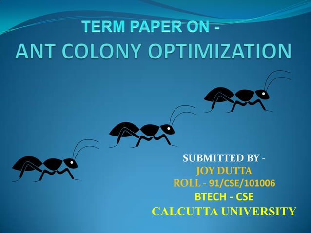 Ant Colony Optimization Pptx Computer Networking Computing
