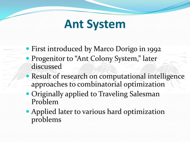 Ant colony optimization | PPTX | Computer Networking | Computing