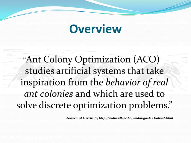 Ant colony optimization | PPTX | Computer Networking | Computing